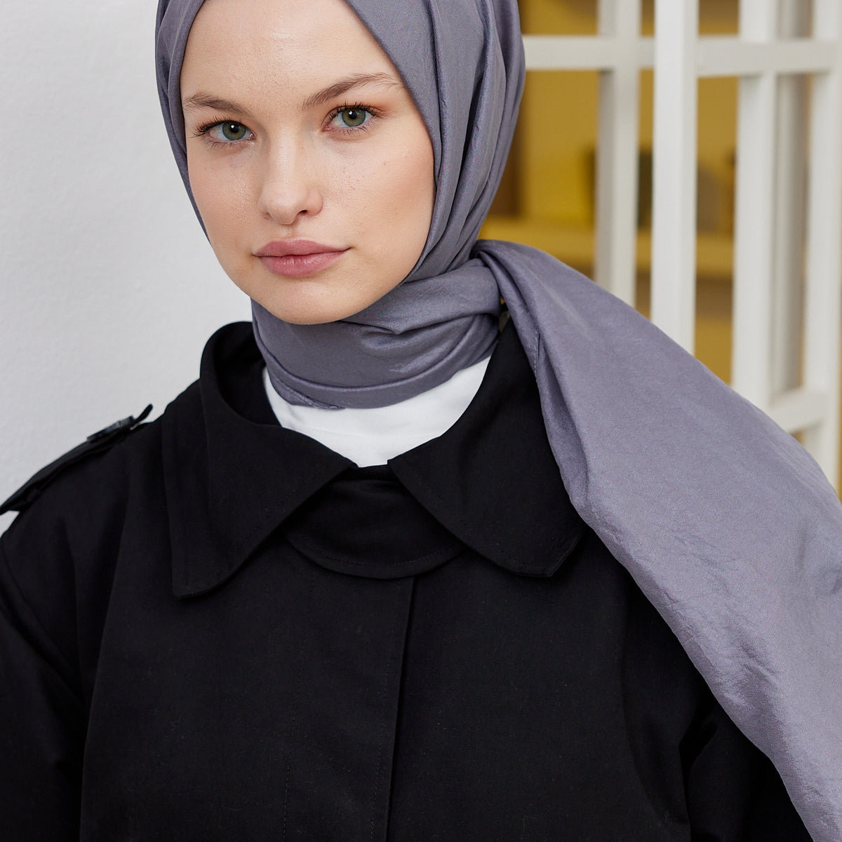 Elisa Voile Shawl - Anthracite – Emproyal